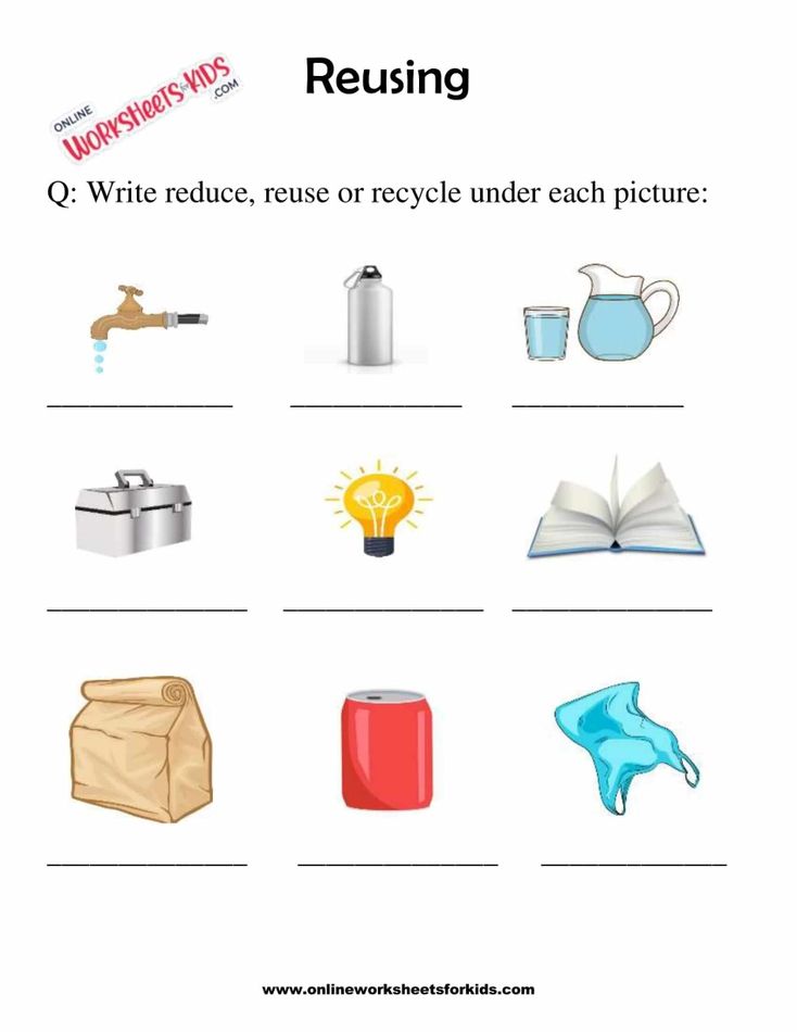 1st Grade Reduce Reuse Recycle Worksheets For Kids