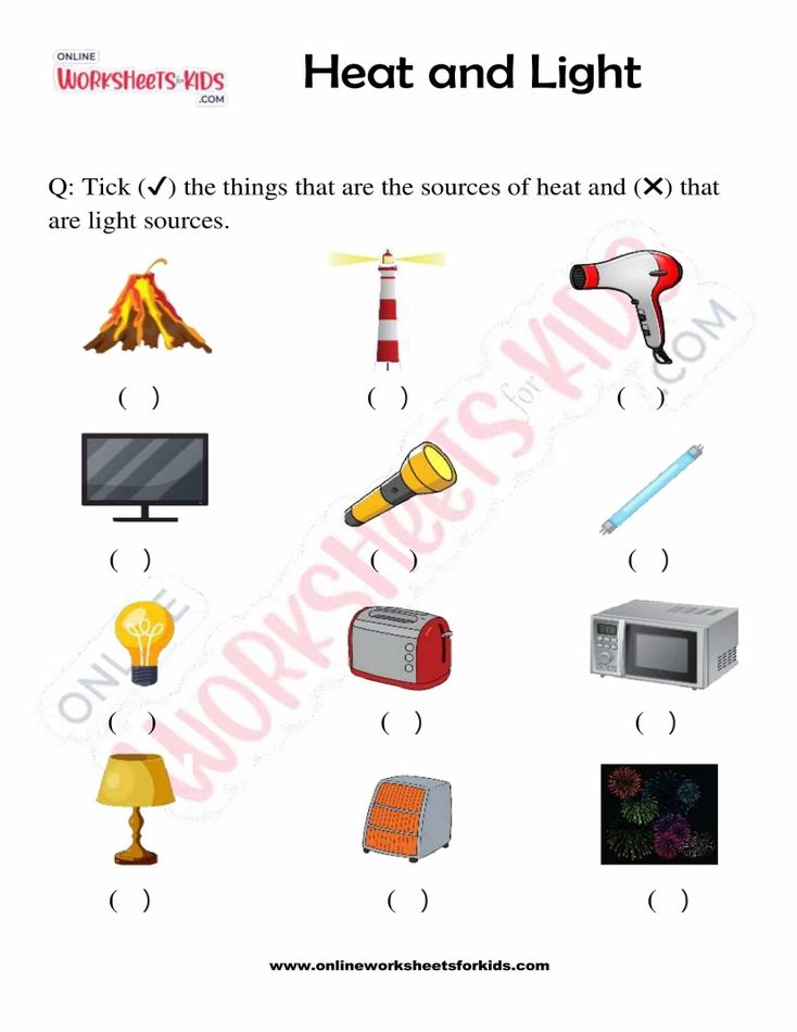 Sources Of Heat Worksheet
