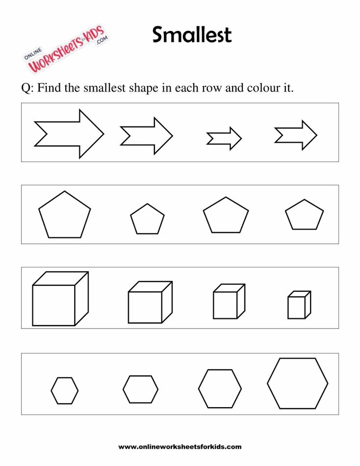 Color The Biggest Or Smallest Shape 1