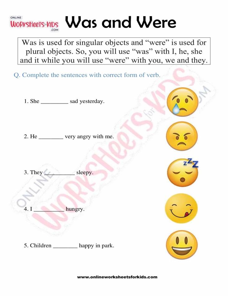 Was Vs Were Worksheet