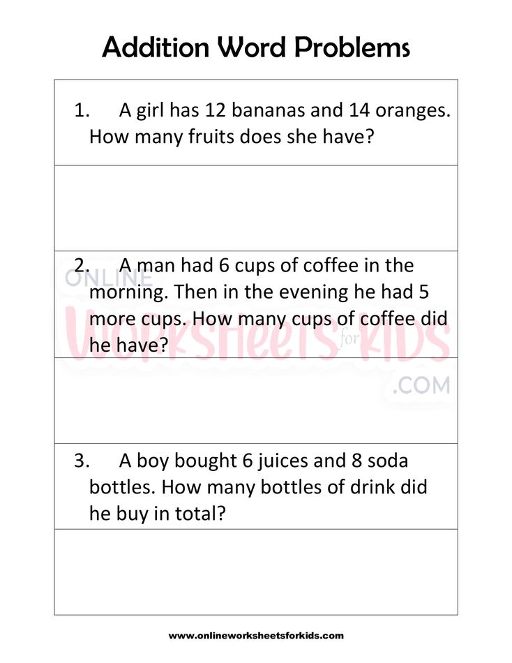 Word Problems Worksheets 1st Grade Addition Word Problems Worksheets