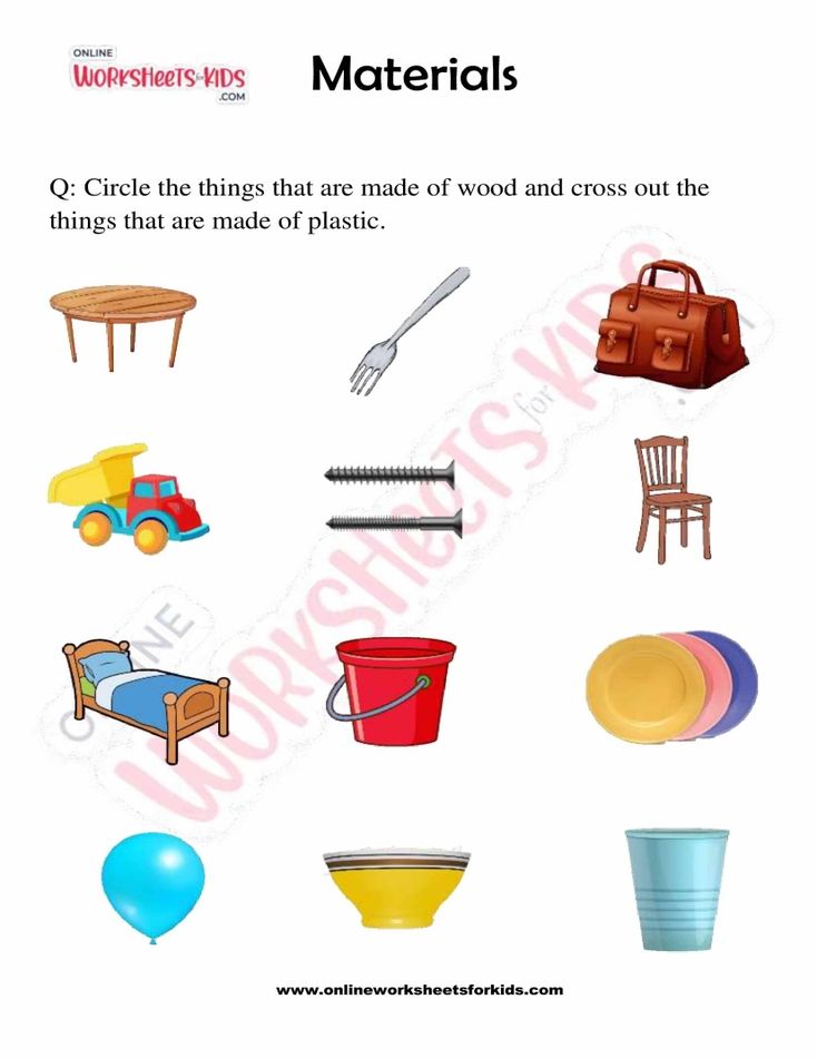 Materials Worksheet For Elementary