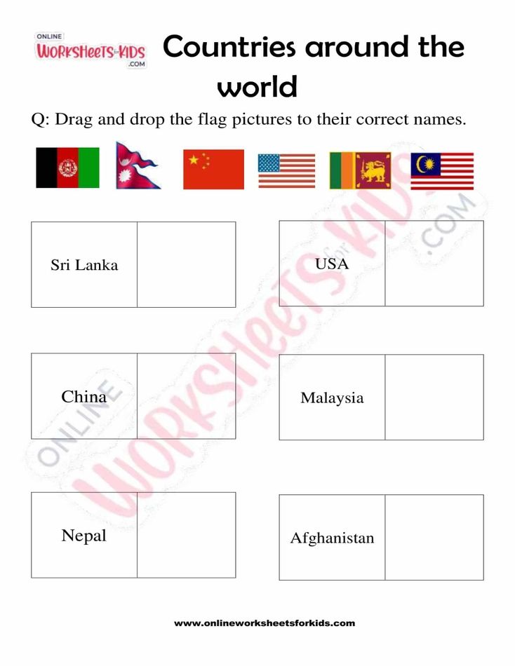 Around The World Worksheets For Kindergarten
