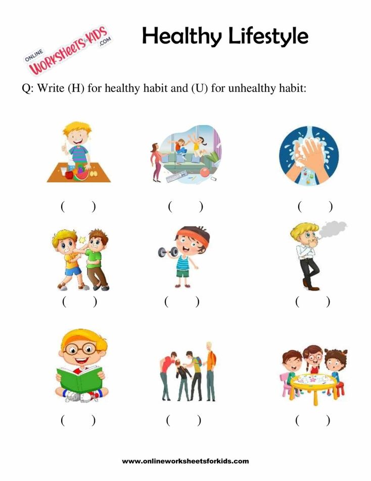 Healthy And Unhealthy Habits Worksheet