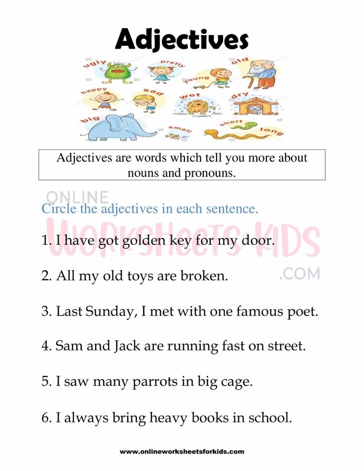 Adjectives Exercises 1st Grade