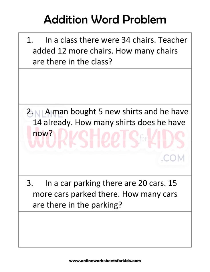Addition Word Problems To 10 Worksheets Addition And Subtraction One
