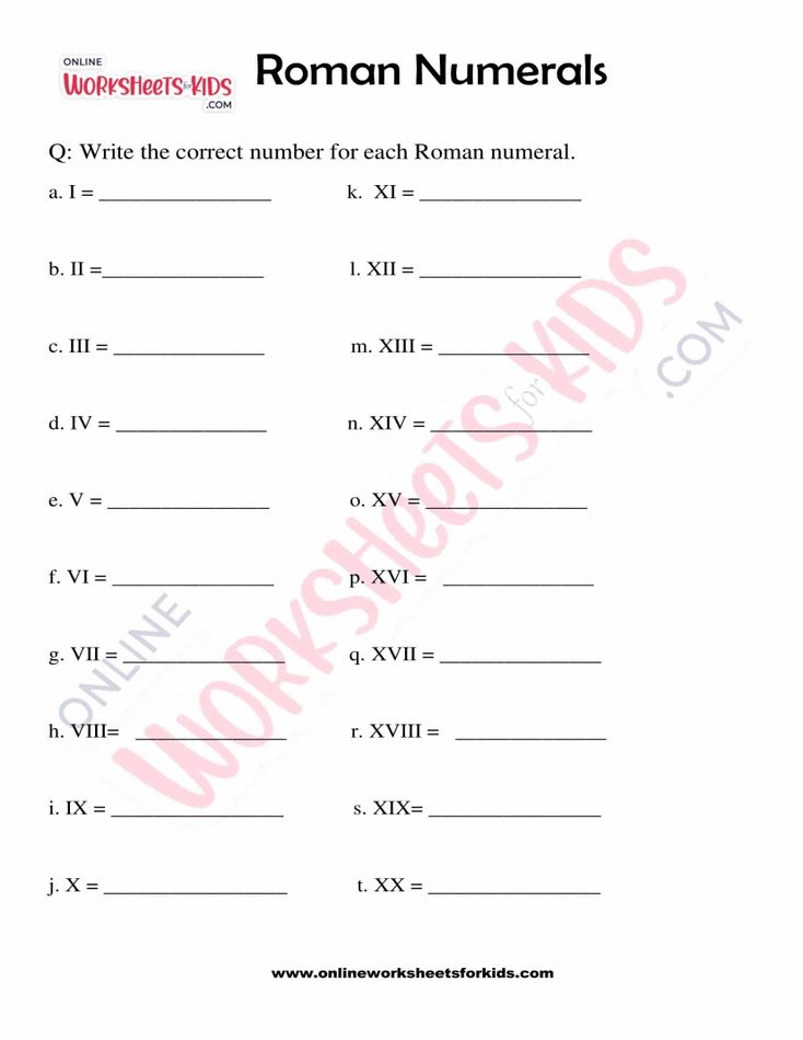 Roman Numerals Worksheet Grade 3 Roman Numerals Worksheet 3