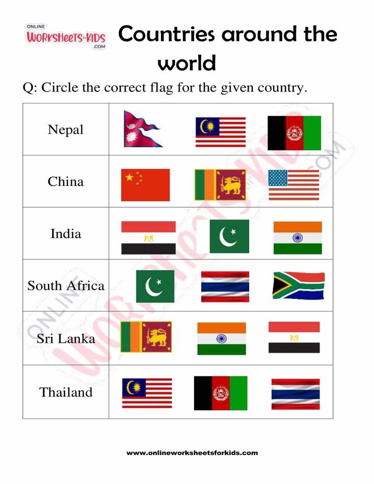 Around The World Worksheets For Kindergarten