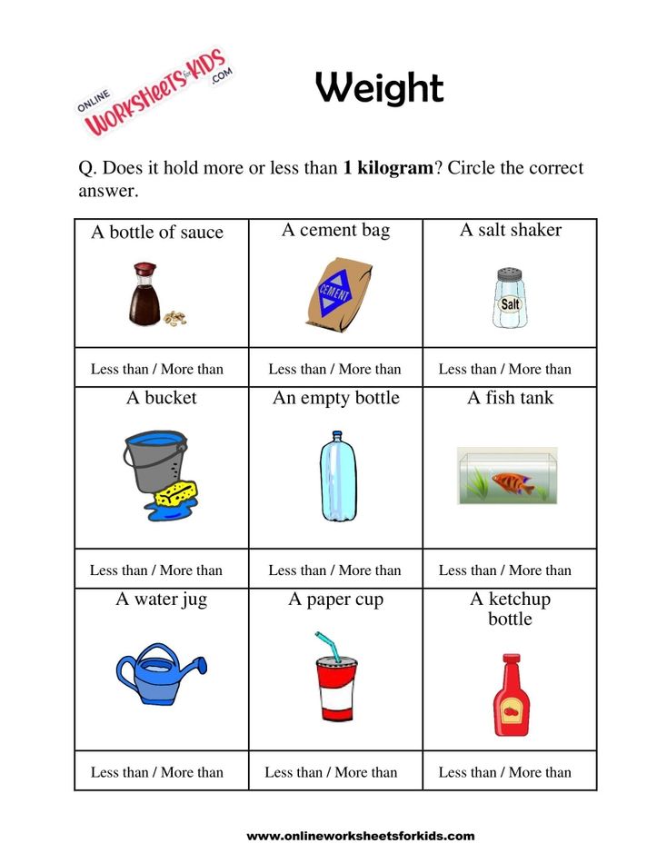 Understanding Weight And Mass Worksheet Weight And Volume Measure
