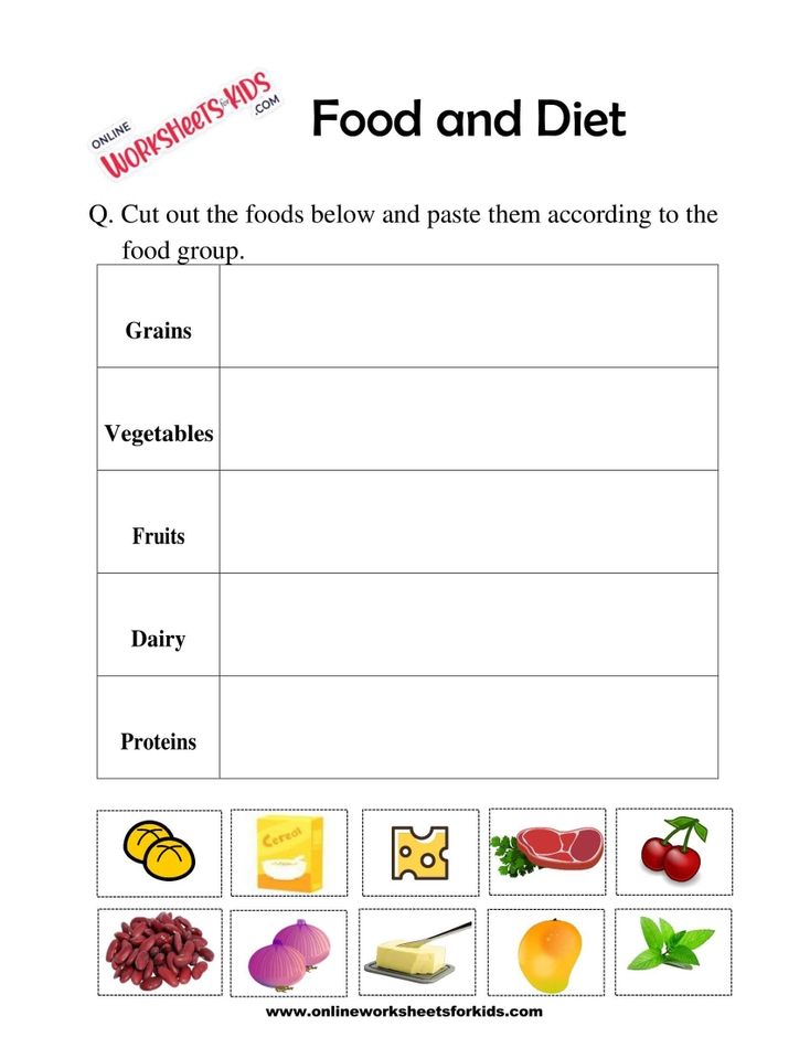 Nutrition Worksheets For Kindergarten Healthy Food Worksheets | Food