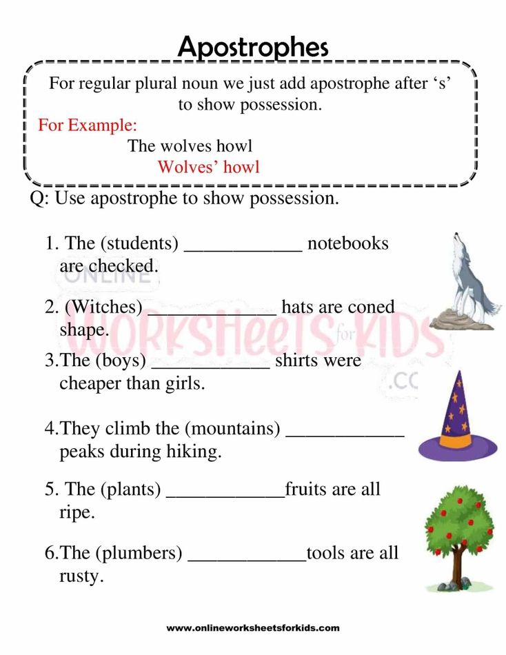 Apostrophe Worksheets Grade 6