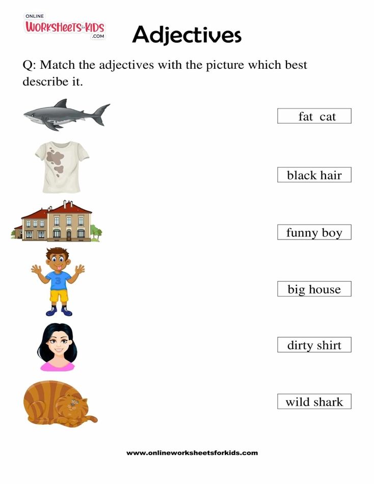 Adjective Worksheets For 1st Grade