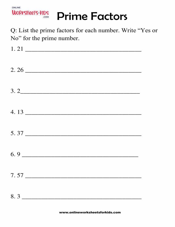 Prime Number Worksheet Prime Number Chart PDF | Printable Math