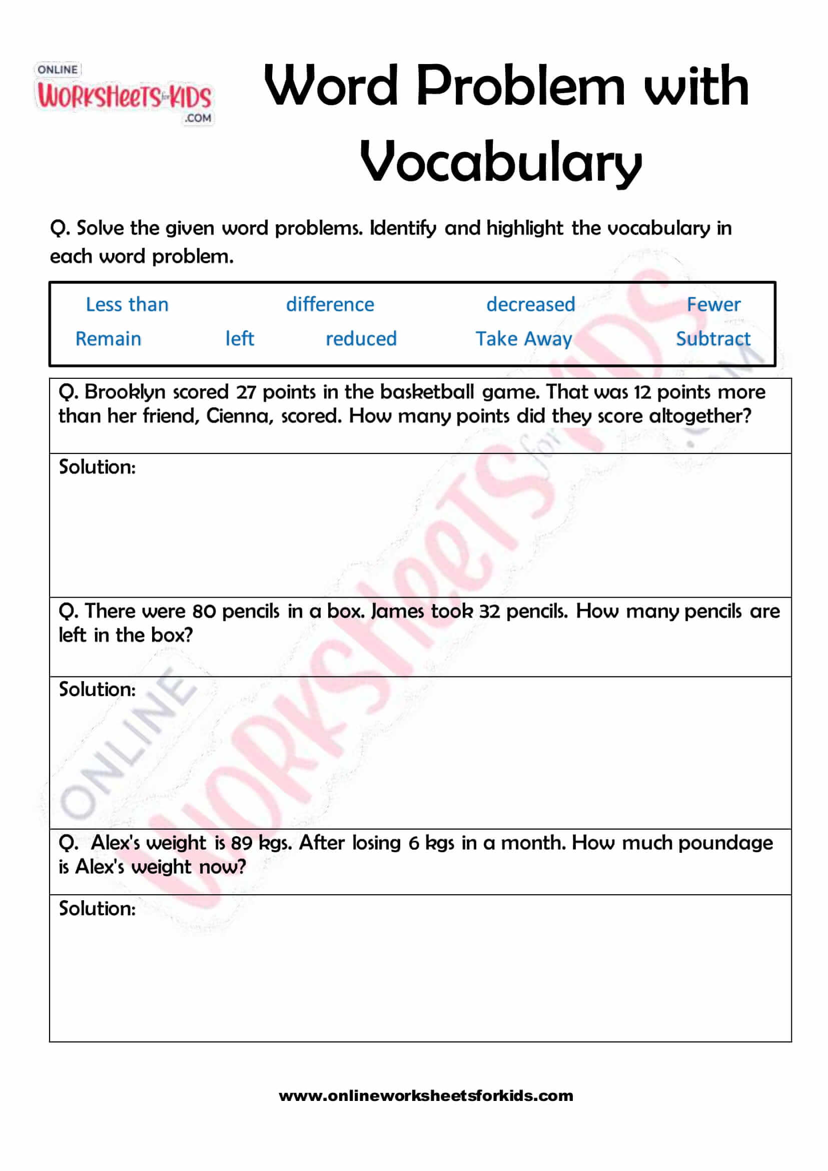 10th Grade Vocabulary Worksheets