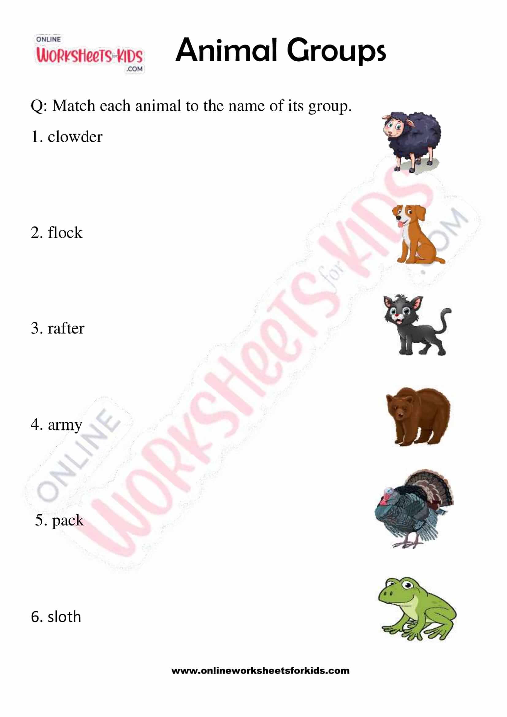 Groups Of Animals Quiz Printable