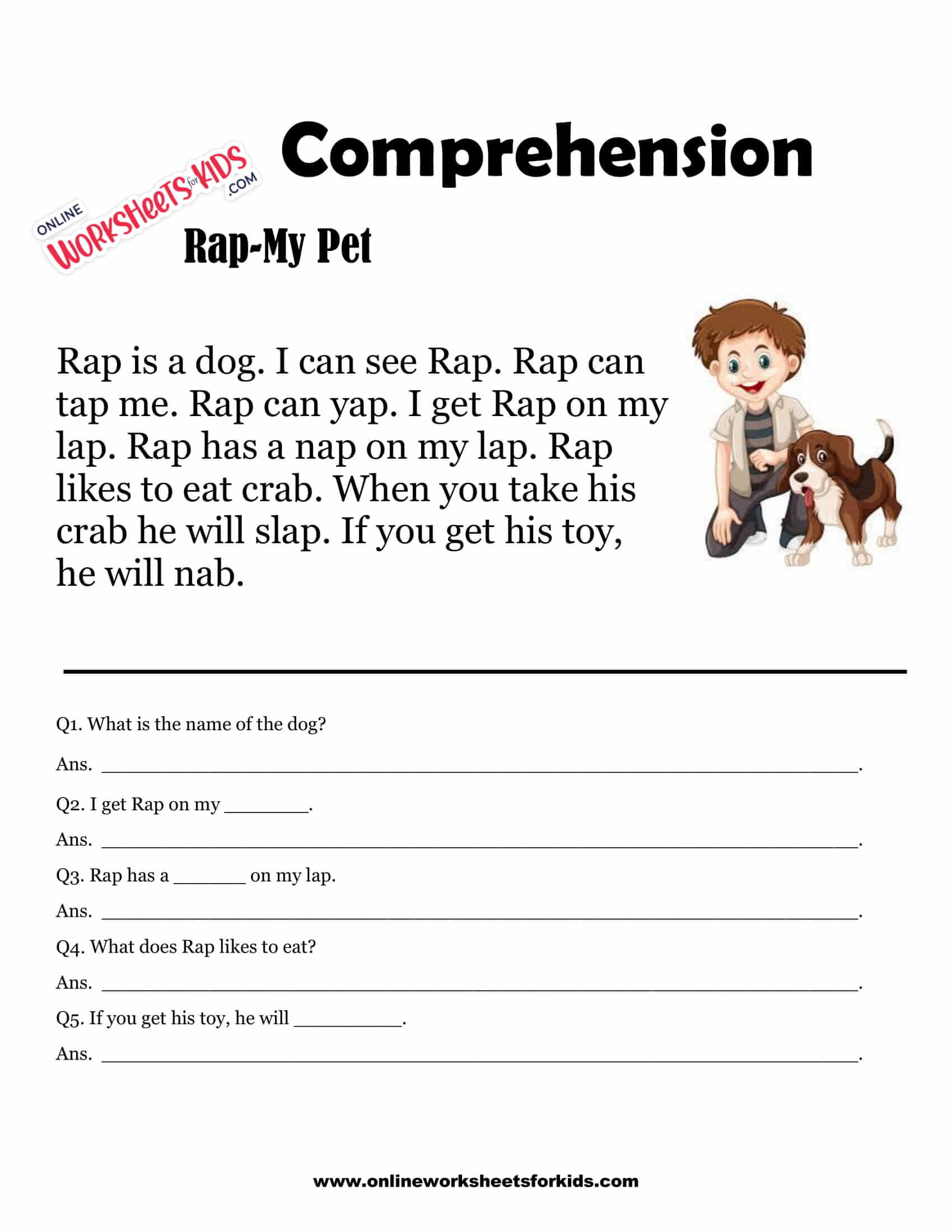 1st Grade Reading Comprehension Worksheets