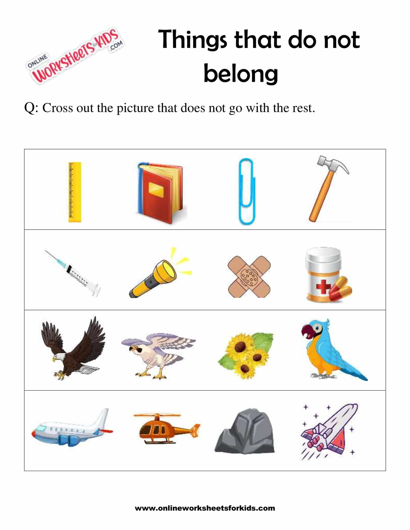 Cross Out The Object That Doesnt Belong