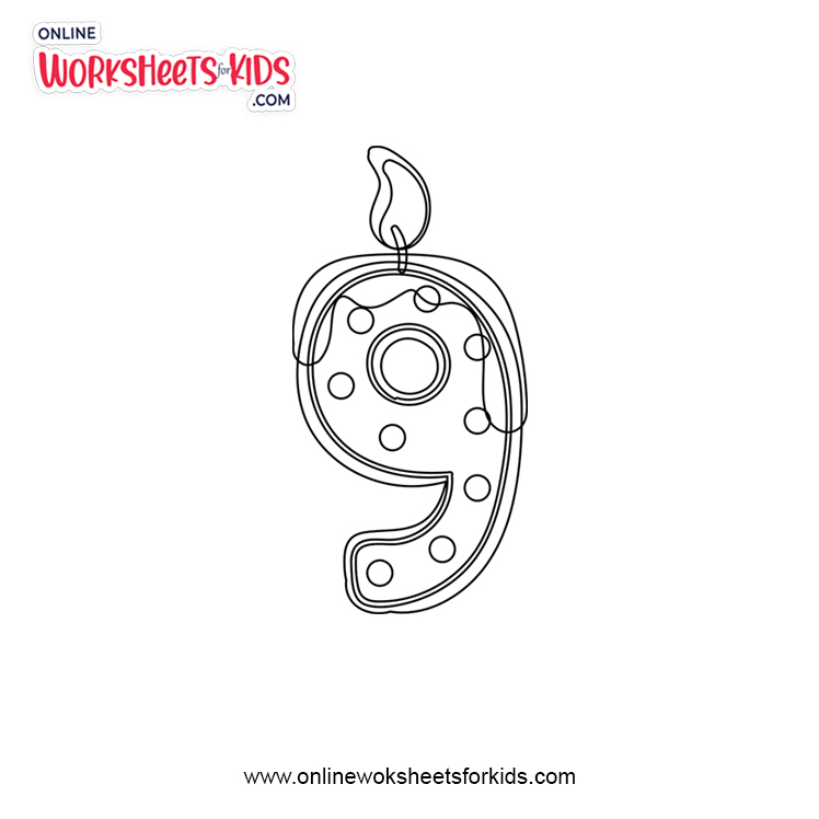 Number 9 Coloring Pages For Kids