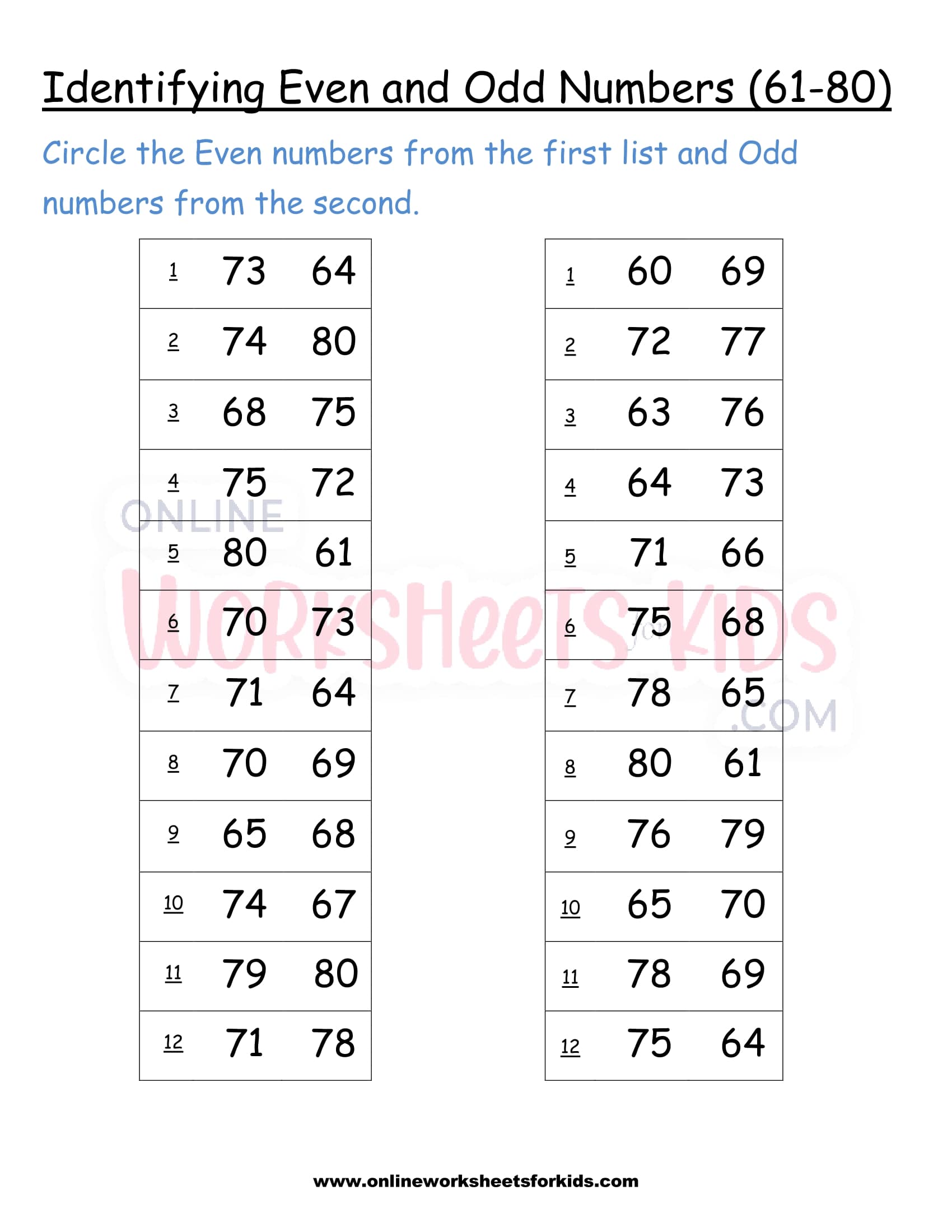 Even And Odd Numbers 28 Cute Free Printable Charts, 53% OFF