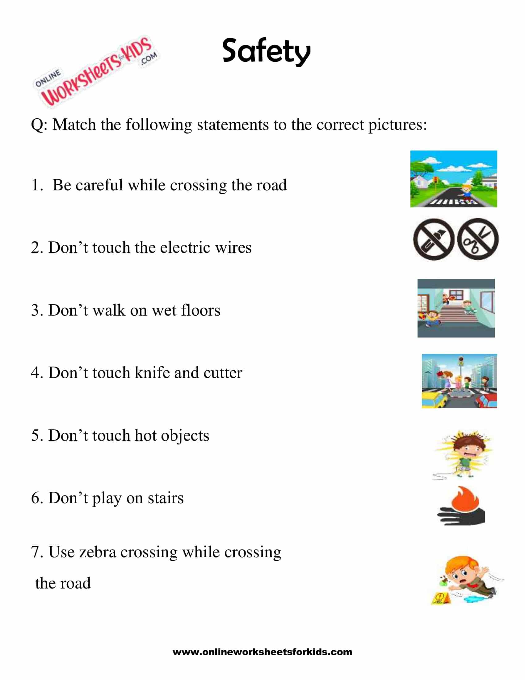 Internet Safety For Kids Worksheets