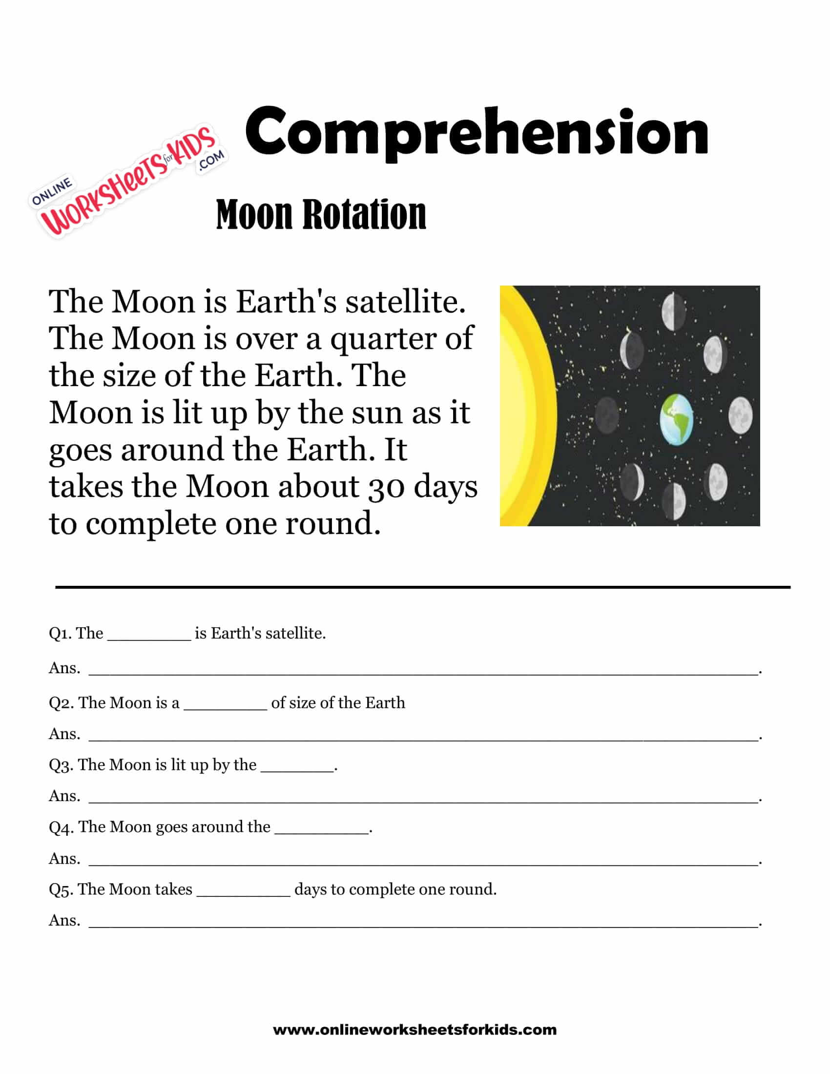Free Printable Comprehension Worksheets for Grade 1