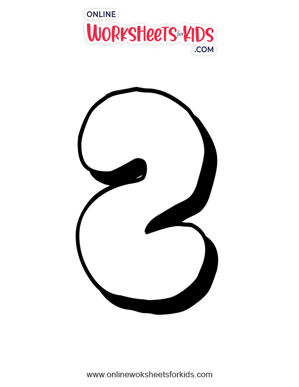 Bubble Letters Numbers 2