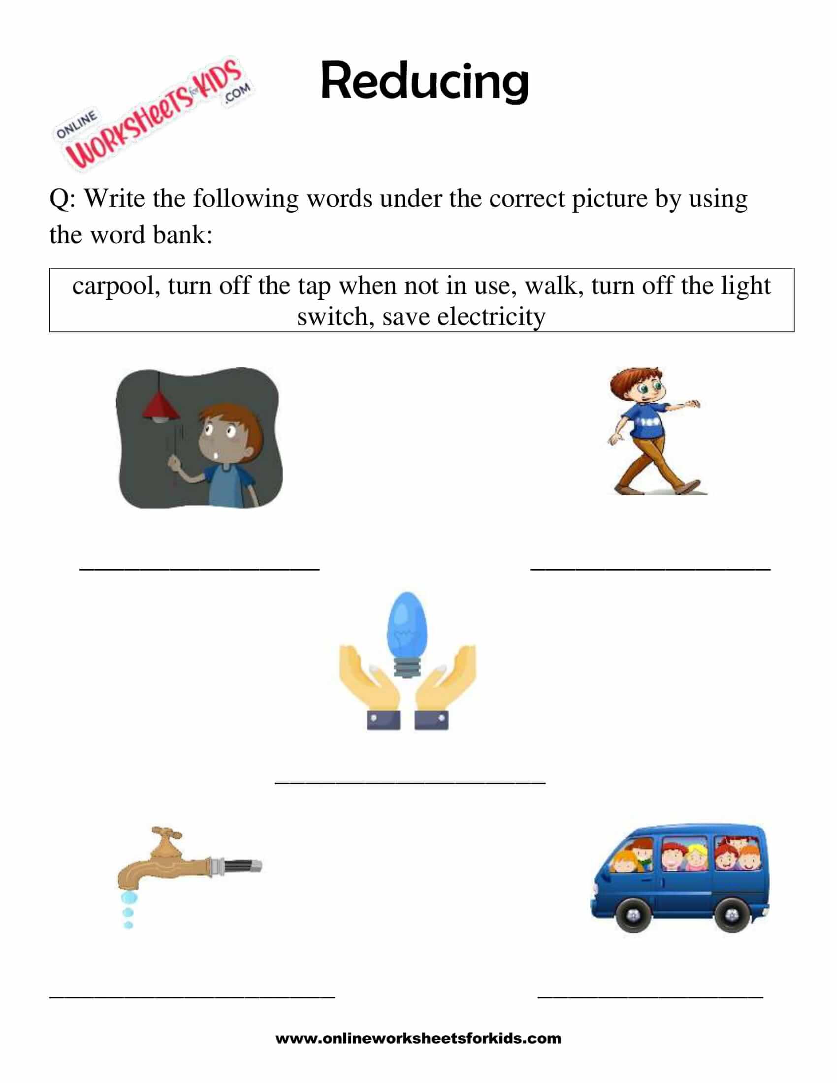 Reduce Reuse Recycle Worksheets For 1st Grade